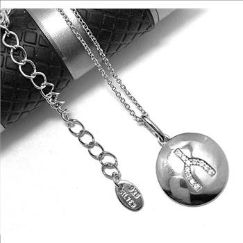 .925 Wish Bone Pendant For Good Luck in Solid Sterling Silver, & 0.10ct ...