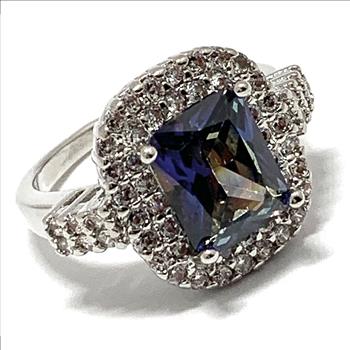 Antique Design 7.50ctw Mistique Topaz & Diamonique Diamond Engagement ...