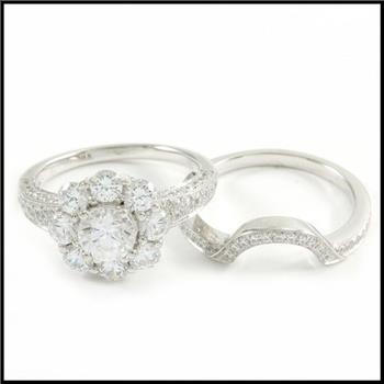 Bridal Engagement Ring Set 2.8ctw .925 Sterling Silver | Property Room