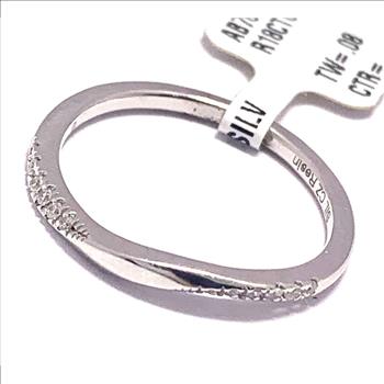 Designer .925 Sterling Silver & 18k WG 0.08ctw Diamond Art Cubic Zirconia Wedding Anniversary ...