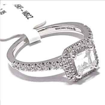 Designer .925 Sterling Silver & 18k WG 2.35ctw Diamond Art Cubic Zirconia Engagement Ring ...