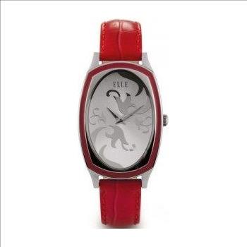 ELLETIME Women's Steel RED Leather Strap Watch | Property Room