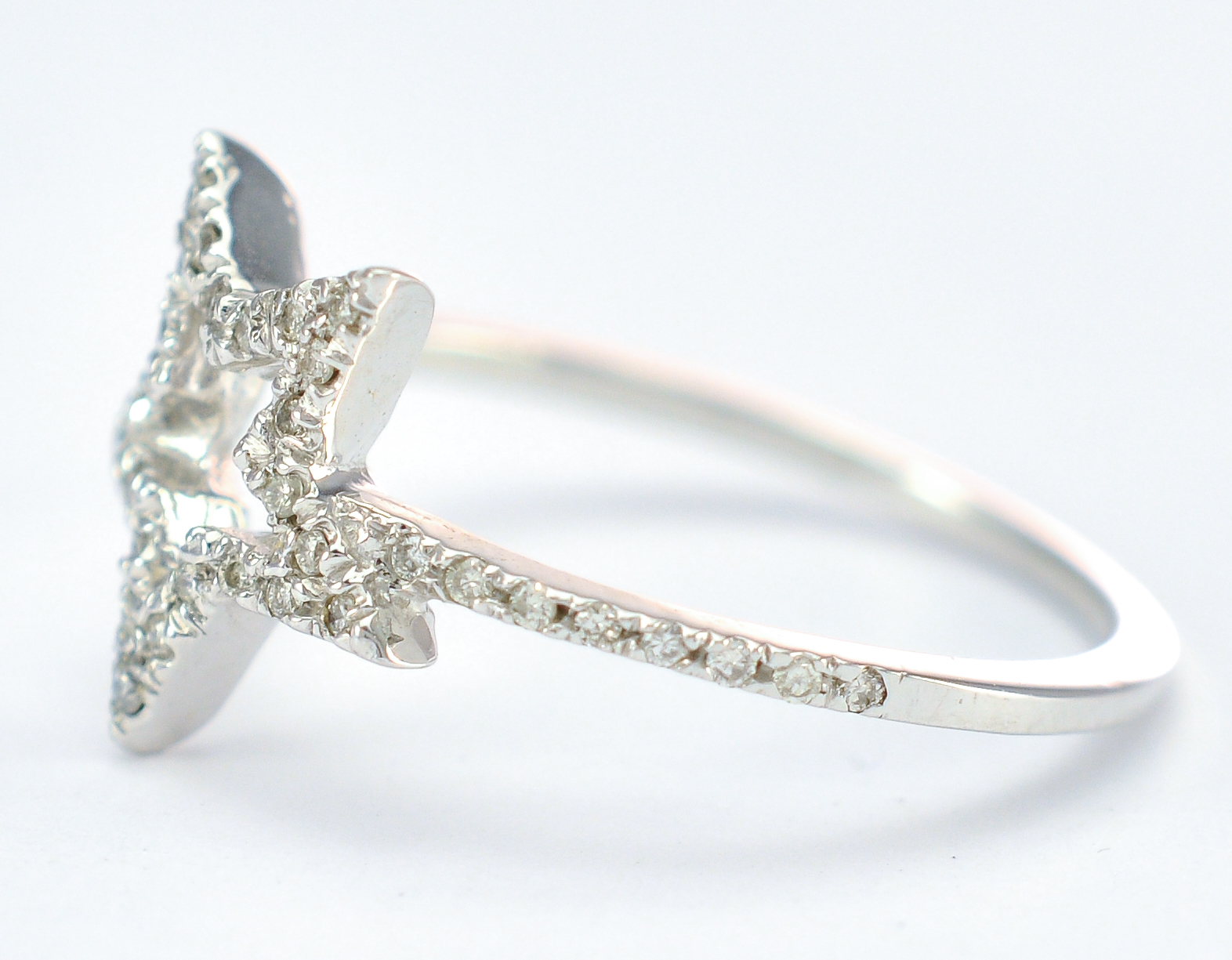 14K White Gold 1.55 Grams Diamond Star Shape Lady's Ring | Property Room