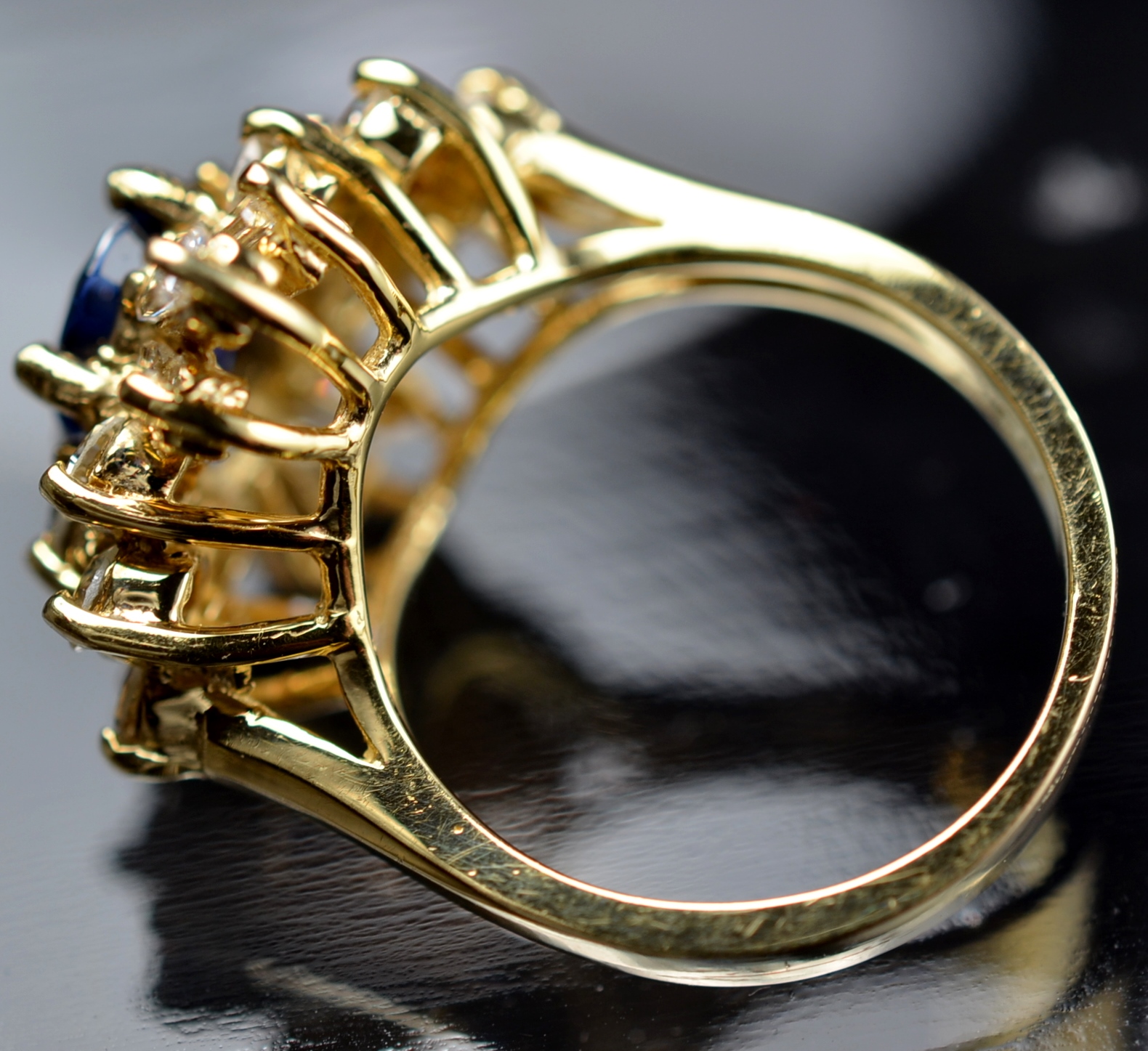 $7,553 Retail 2.75 Carats t.w. Diamond & Sapphire Dinner Ring 14K Gold ...