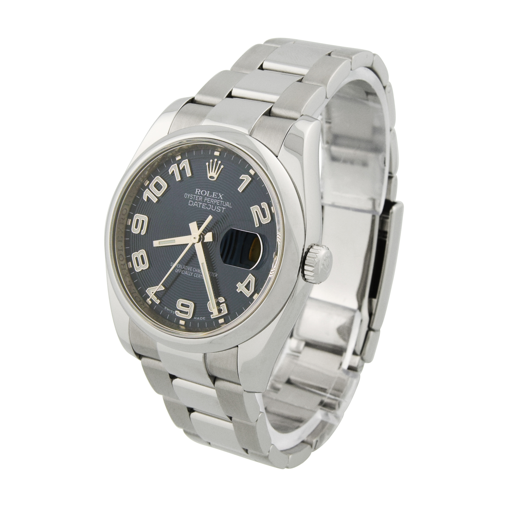 Rolex Datejust Unisex 36mm Blue Arabic Dial Steel 116200 | Property Room