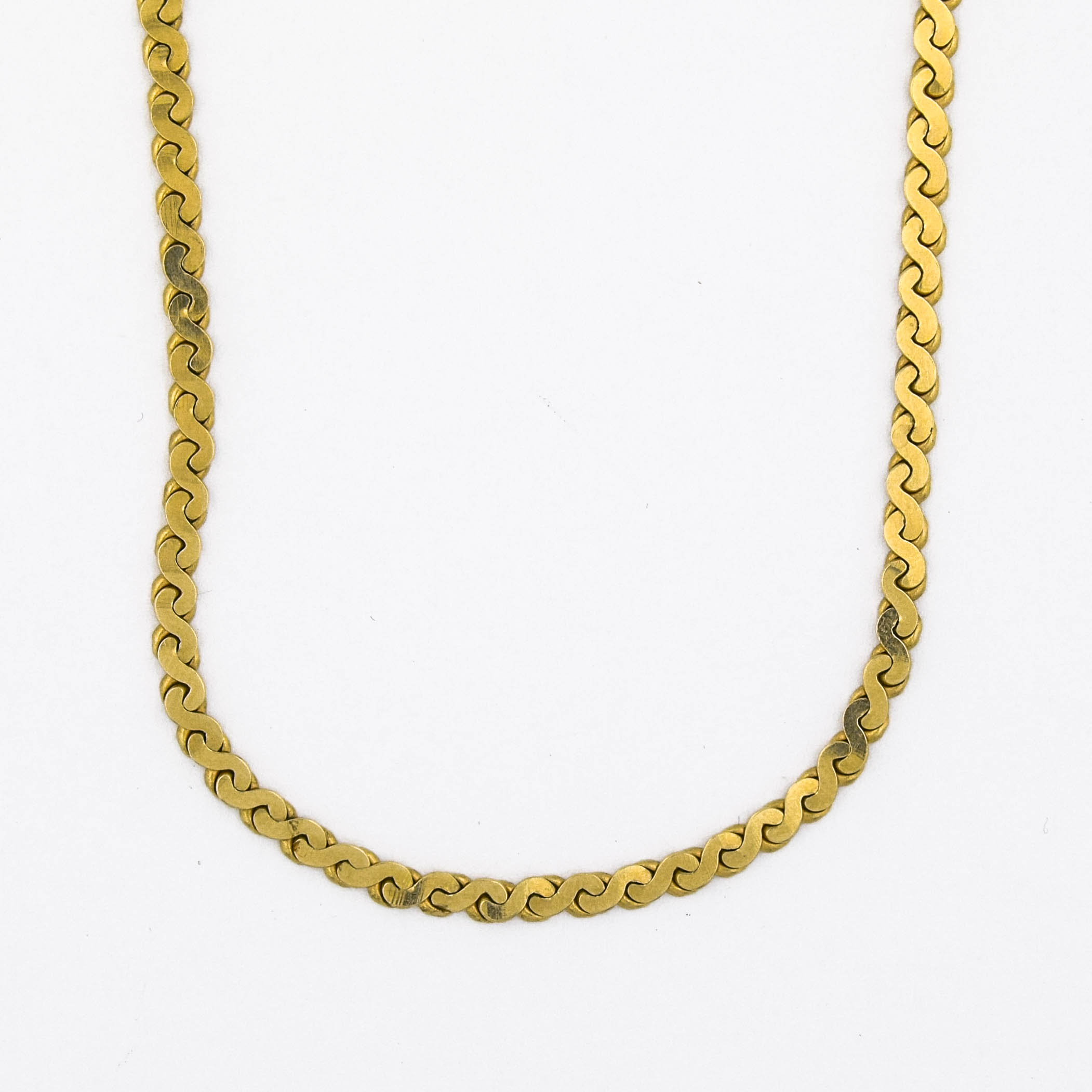 14K Yellow Gold 16.40 Grams Flat Curb Style Chain Necklace | Property Room
