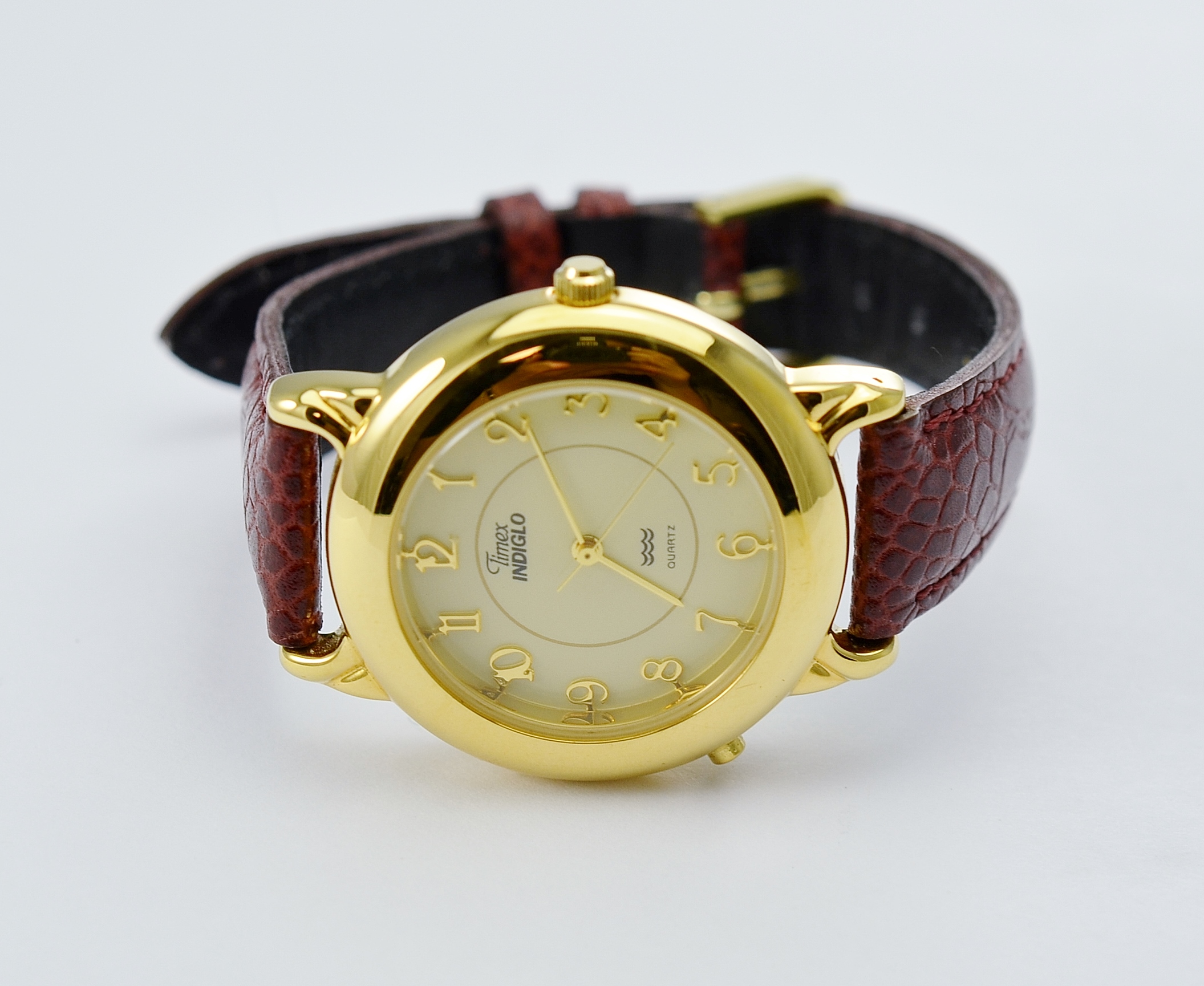Timex Indiglo Stainless Steel With Yellow Gold Overlay Yellow Dial ...