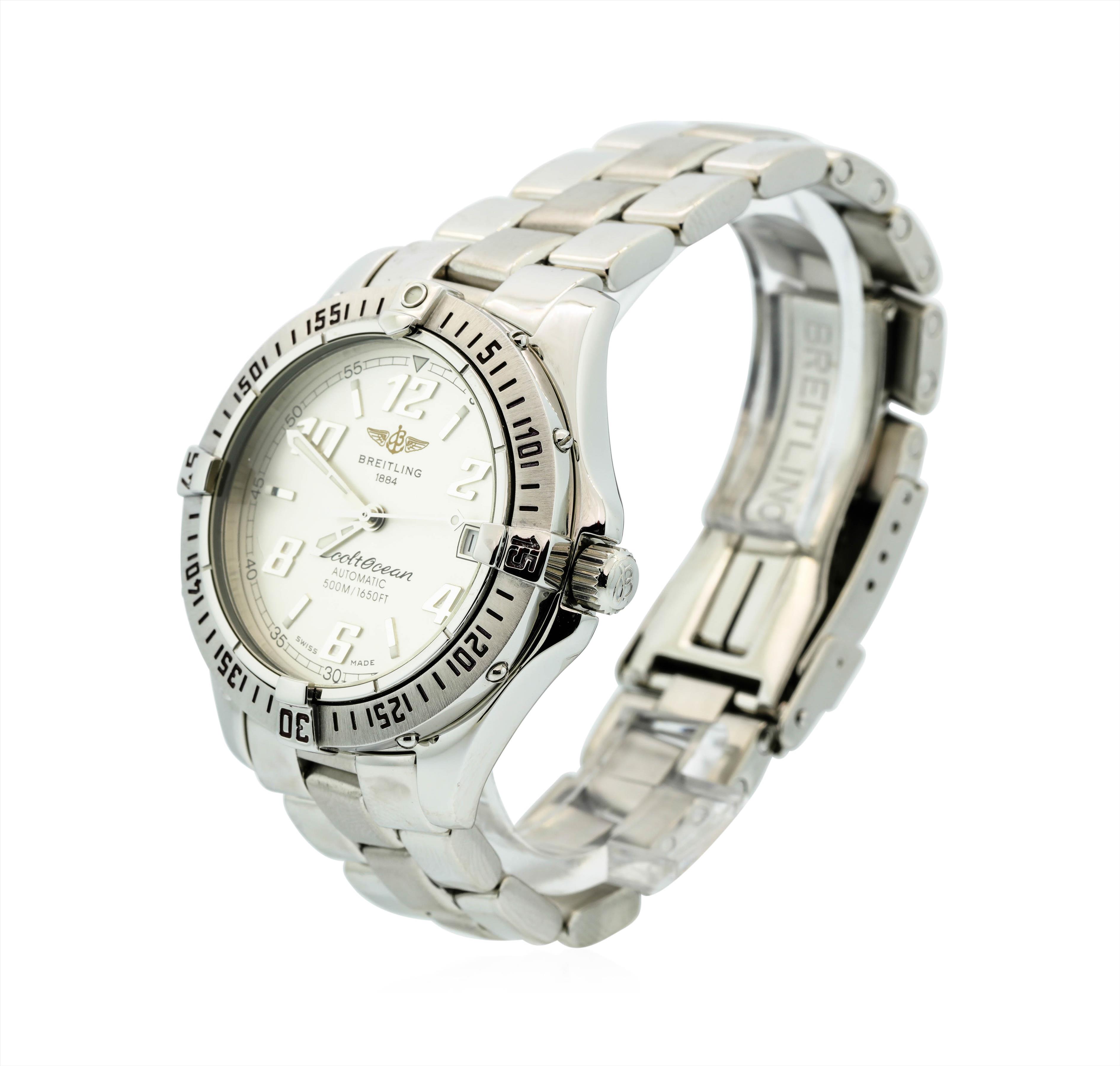 Breitling Colt Ocean Automatic Mid - Size Stainless Steel Silver Dial ...