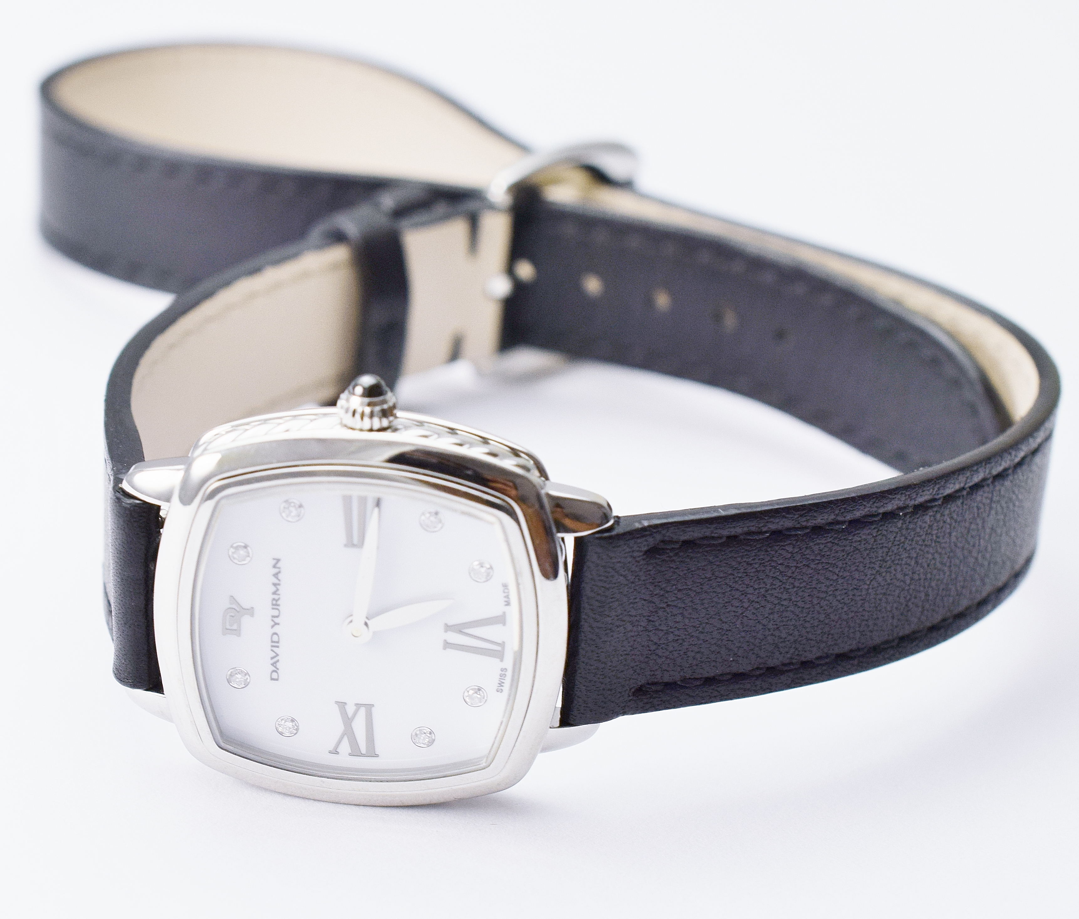 David Yurman Stainless Steel White Diamond Dial Lady's Watch on Black ...