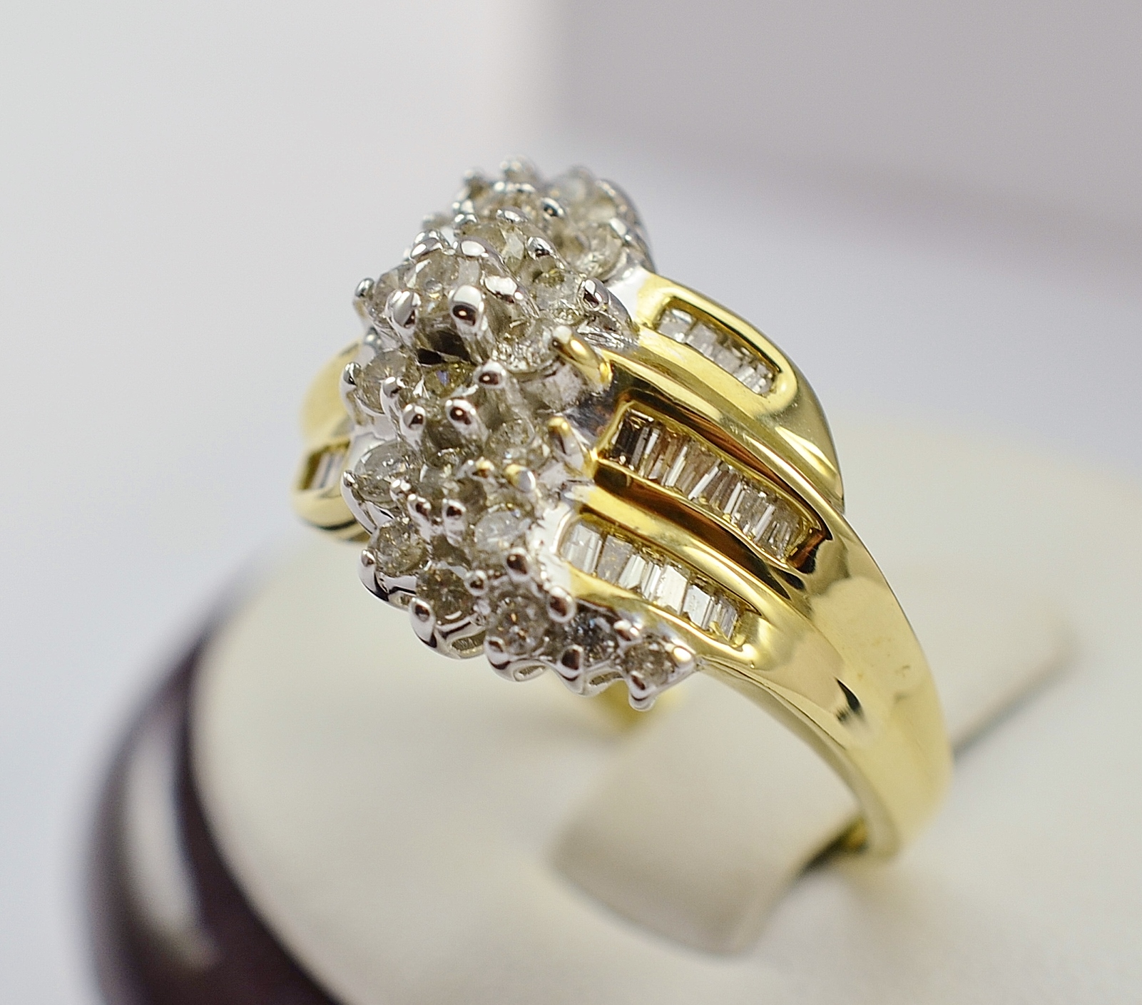 14K Two Tone Gold Very Shiny Baguette and Diamond Infinity Cocktail ...