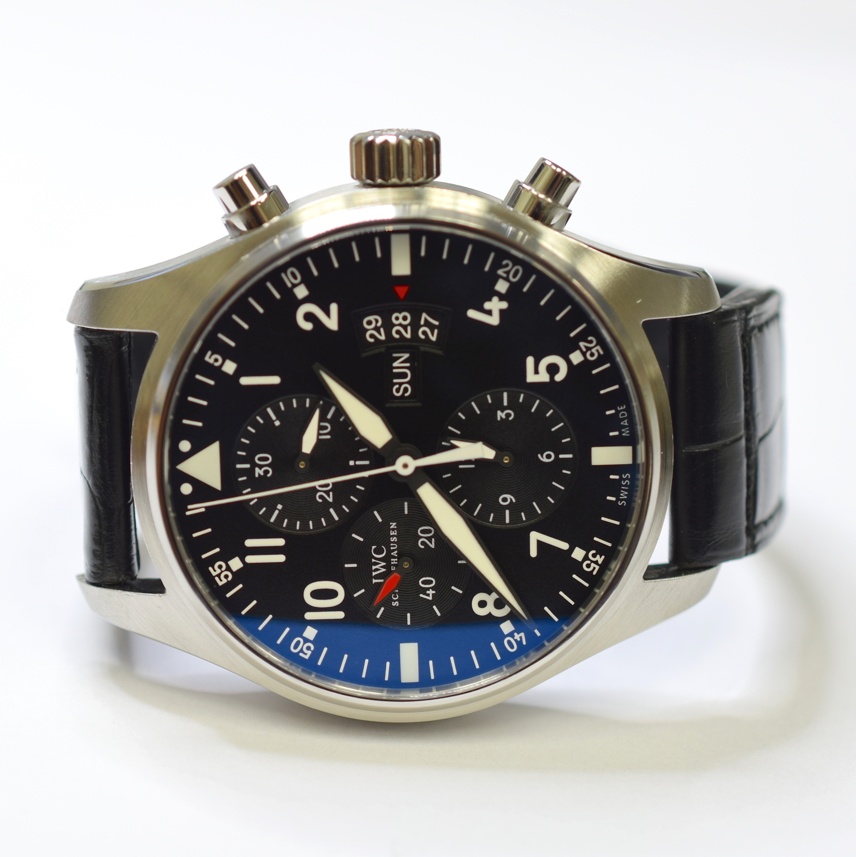 IWC Pilot's Double Chronograph 46mm Stainless Steel Mens Watch on ...