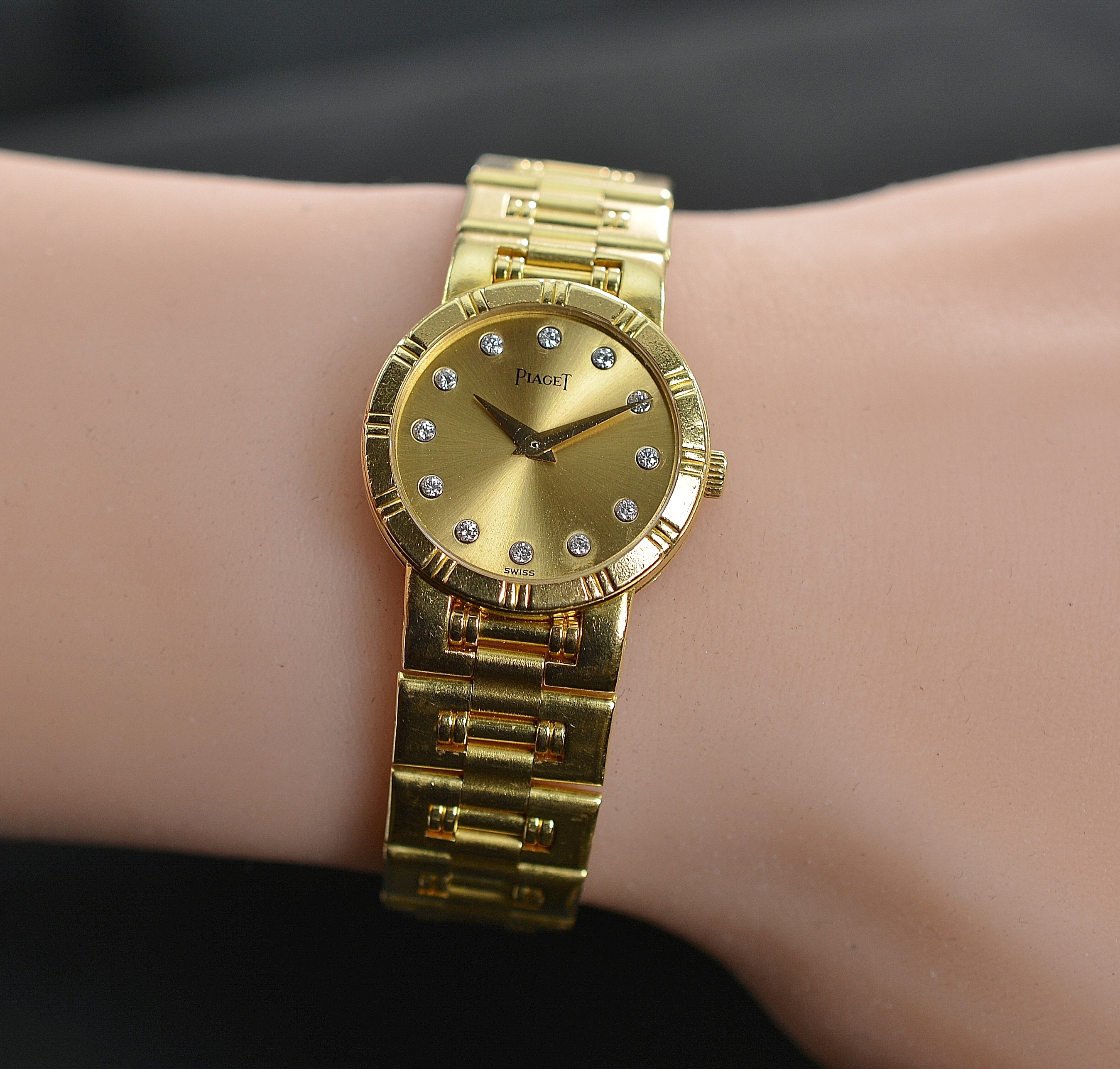 Piaget Dancer Solid 18K Yellow Gold Factory Diamond Watch 58.83 Grams ...
