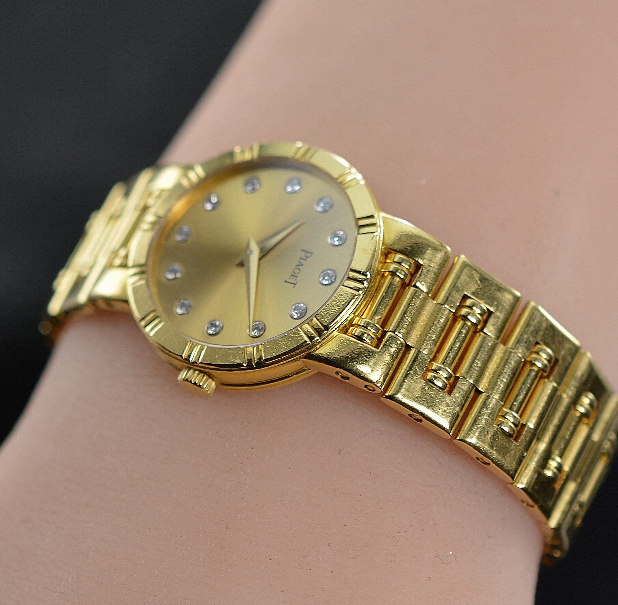 Piaget Dancer Solid 18K Yellow Gold Factory Diamond Watch 58.83 Grams ...