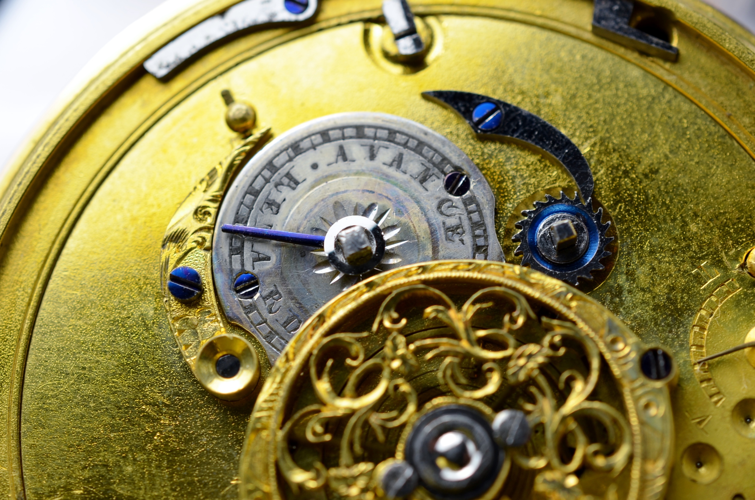 Antique Running 18K Gold 50mm Dial Porcelain 1/4 Chime Repeater Pocket ...