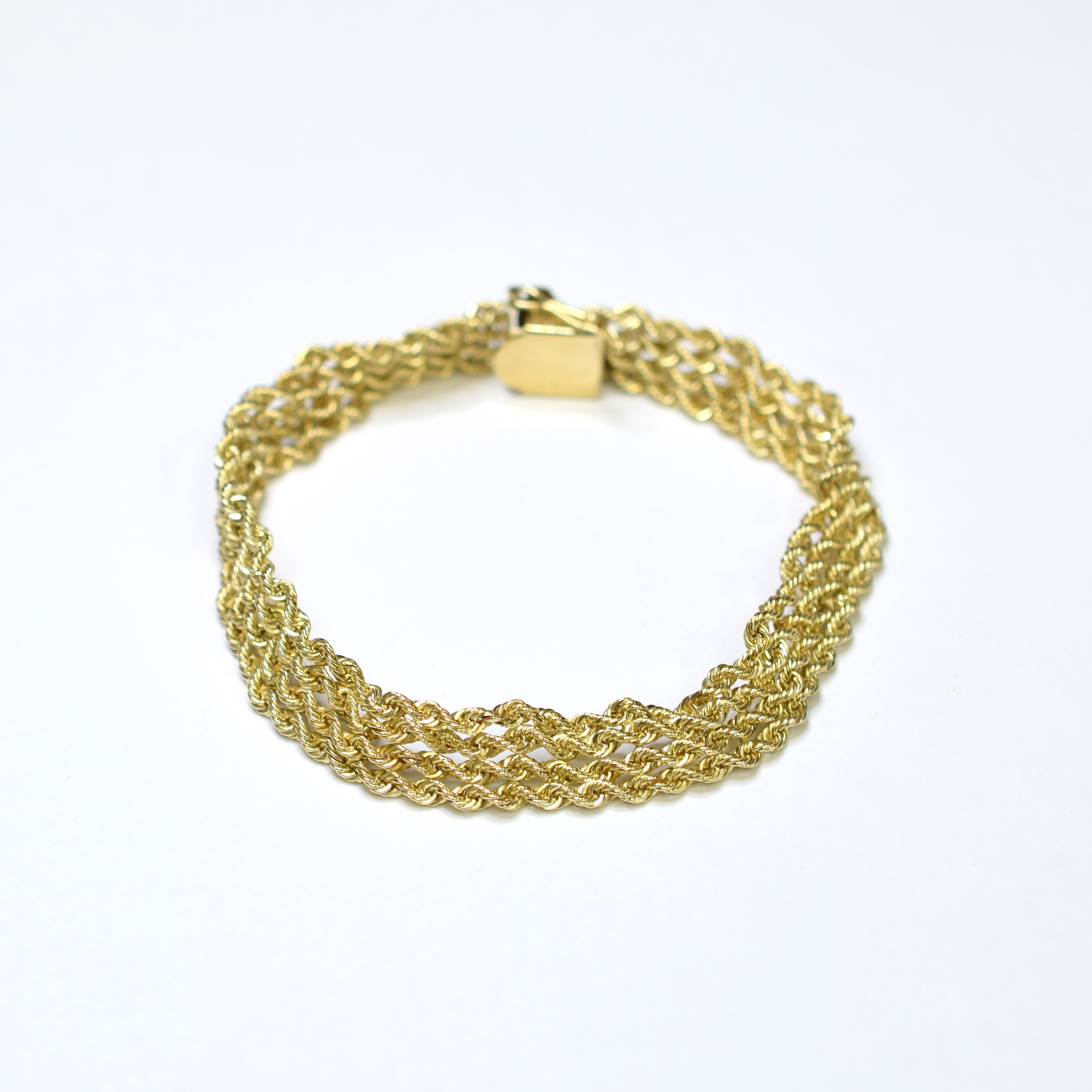 10K Yellow Gold 18.25 Grams Four Strand Rope Chain Bracelet | Property Room