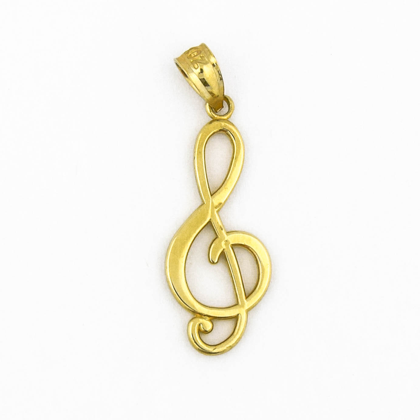 14K Yellow Gold High Polished Music Symbol Pendant | Property Room