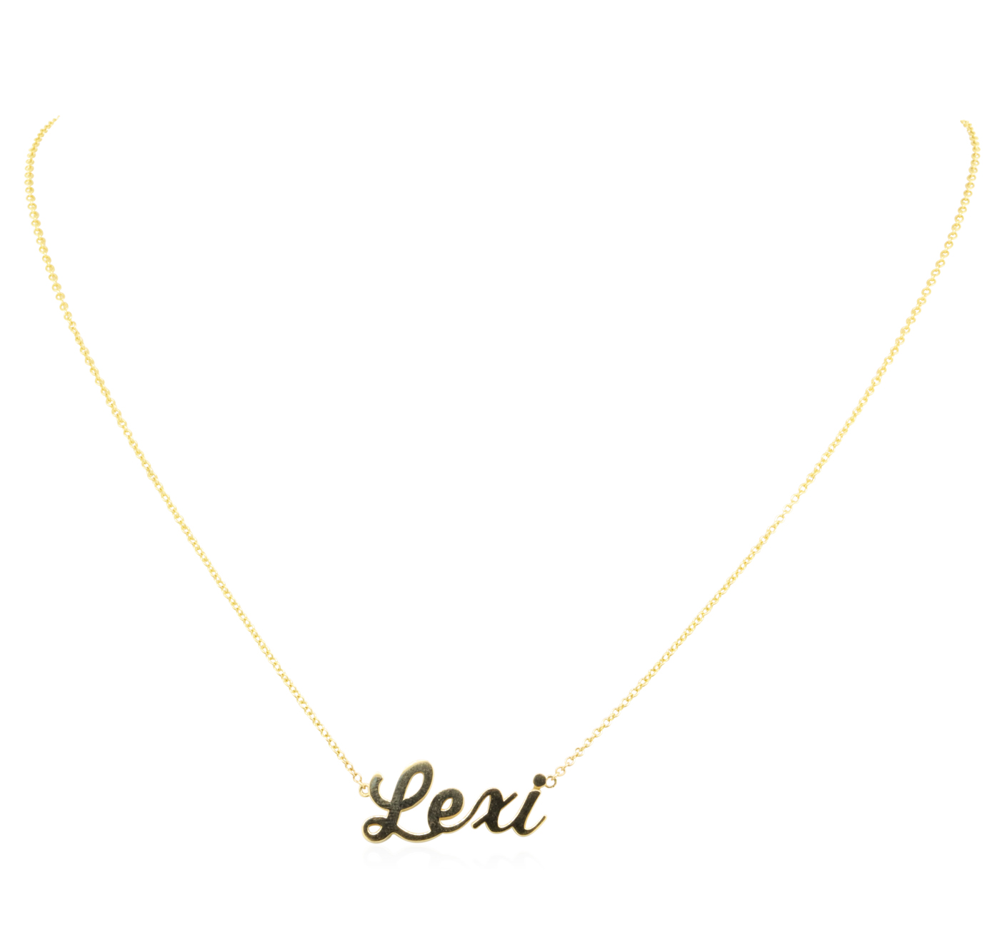 14K Yellow Gold 3.30 Grams "Lexi" Name Tag Necklace | Property Room