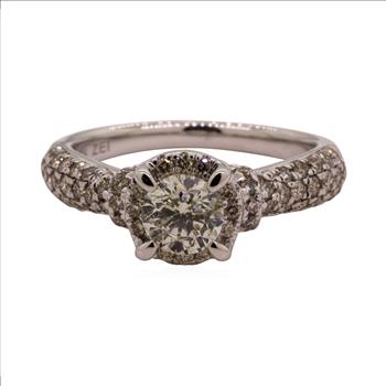 14K White Gold 4.20 Grams Round Halo Style Diamond Ring | Property Room