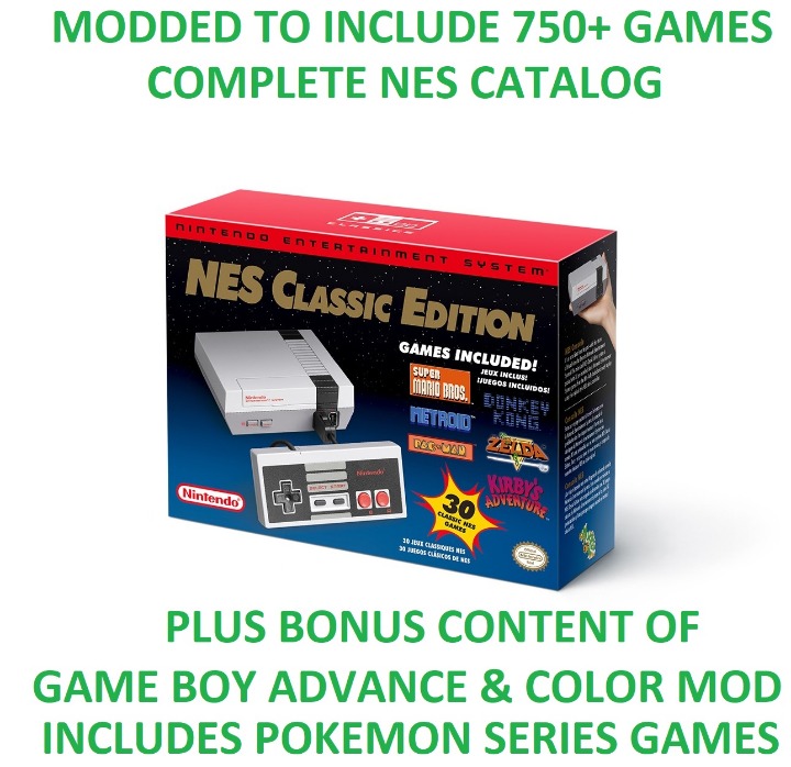 New Nintendo Entertainment System (NES) Classic Modded w/ 750+ Games ...