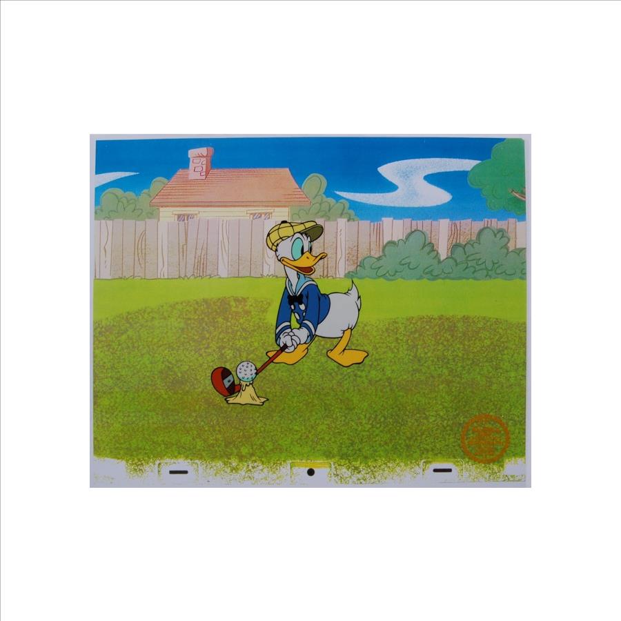 Disney Art DONALD DUCK Playing Golf Original Serigraph Cel | Property Room