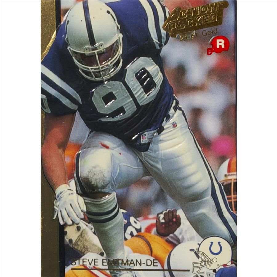 STEVE EMTMAN ~ 1992 ACTION PACKED ~ 24 KT GOLD ~ ROOKIE" "COLTS ...