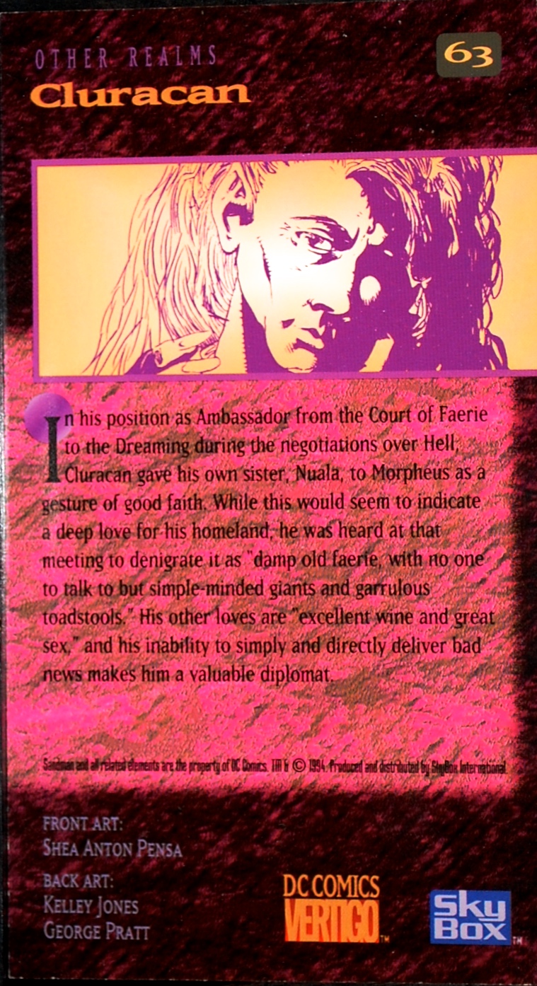 "OTHER REALMS" ~ 1994 DC COMICS VERTIGO ~ "CLURACAN" ~ CARD ~ ARTISTS ...