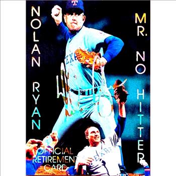 NOLAN RYAN ~ 1994 SPORTS STARS ~ OFFICIAL RETIREMENT CARD ~ TEXAS ...