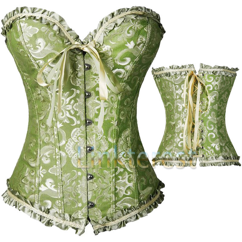 SEXY Plus Size Lingere 3X Satin Green Corset top | Property Room