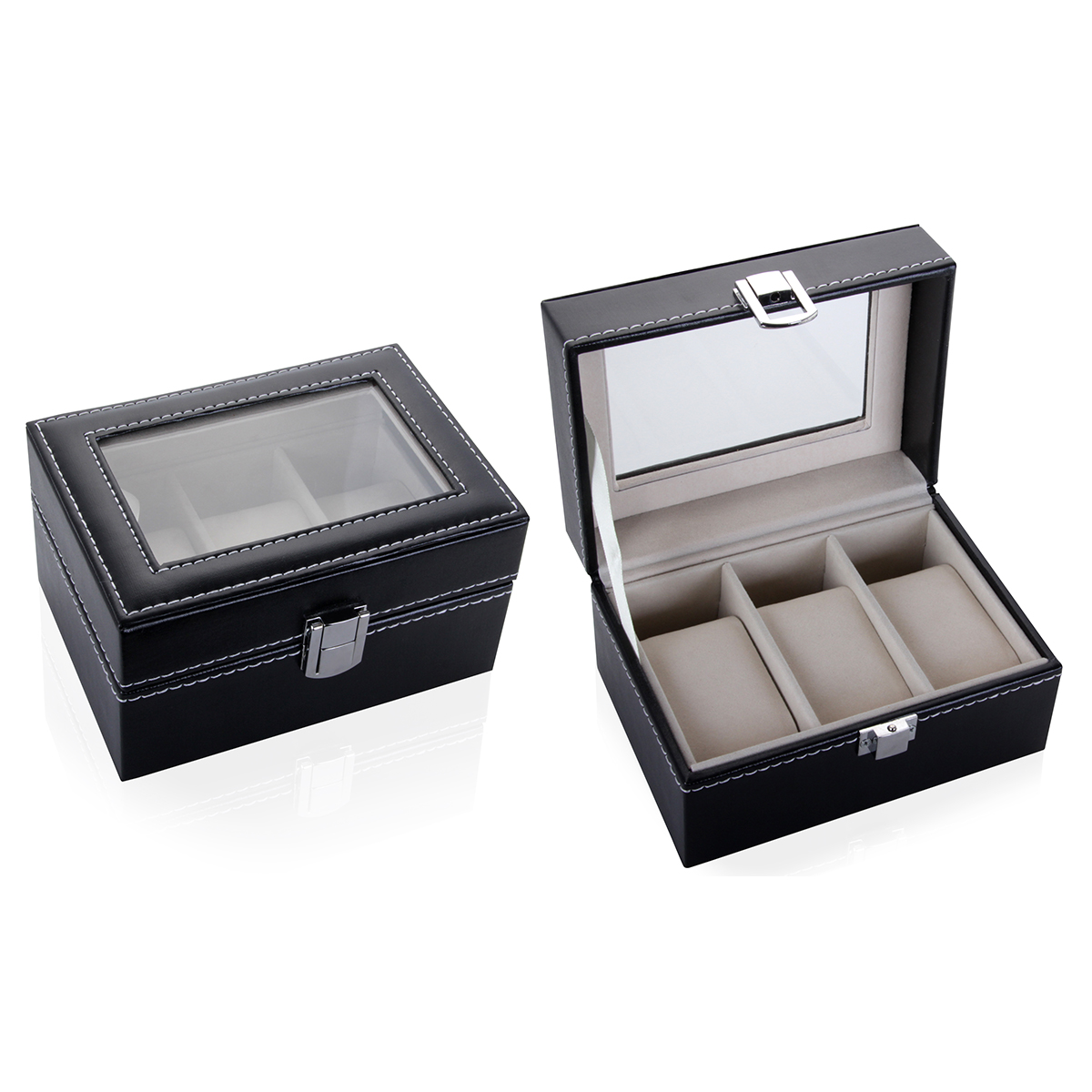 3 Slot Leather Watch Box | Property Room
