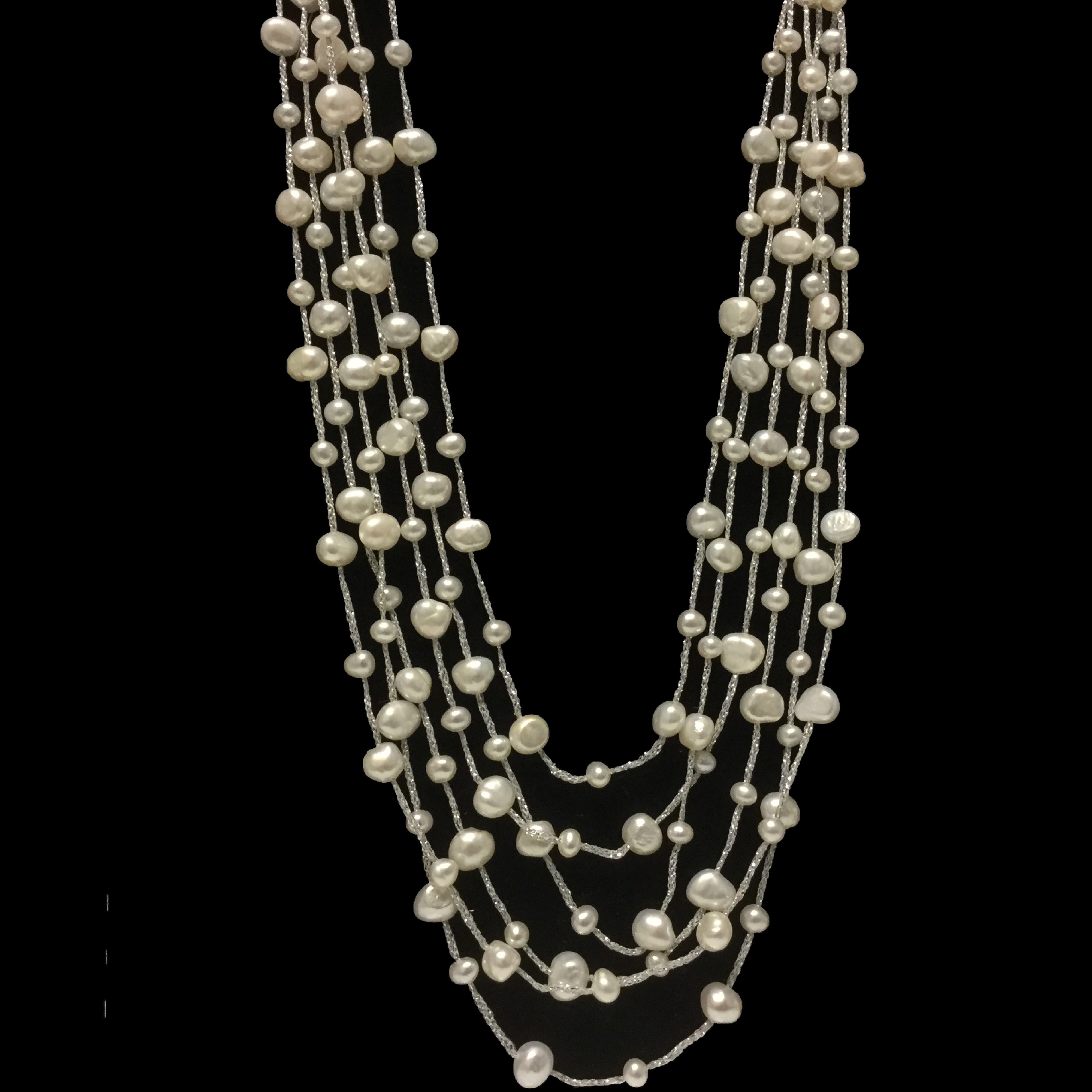 Multi Strand Layered Pearl Necklace | Property Room