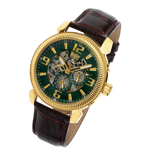 Wohler Gents Lorenzen Automatic Multi-Function Brown Leather Strap ...