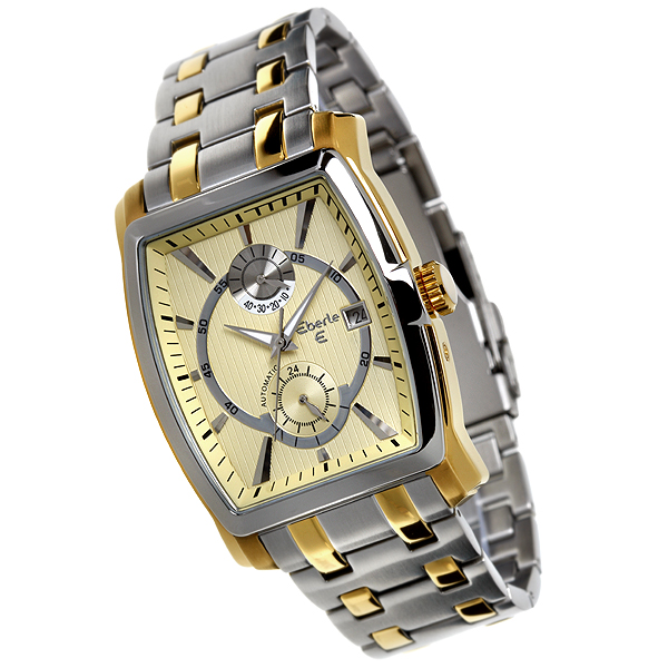 Eberle Gents Louvre Automatic Dual Time Power Reserve Two-Tone ...