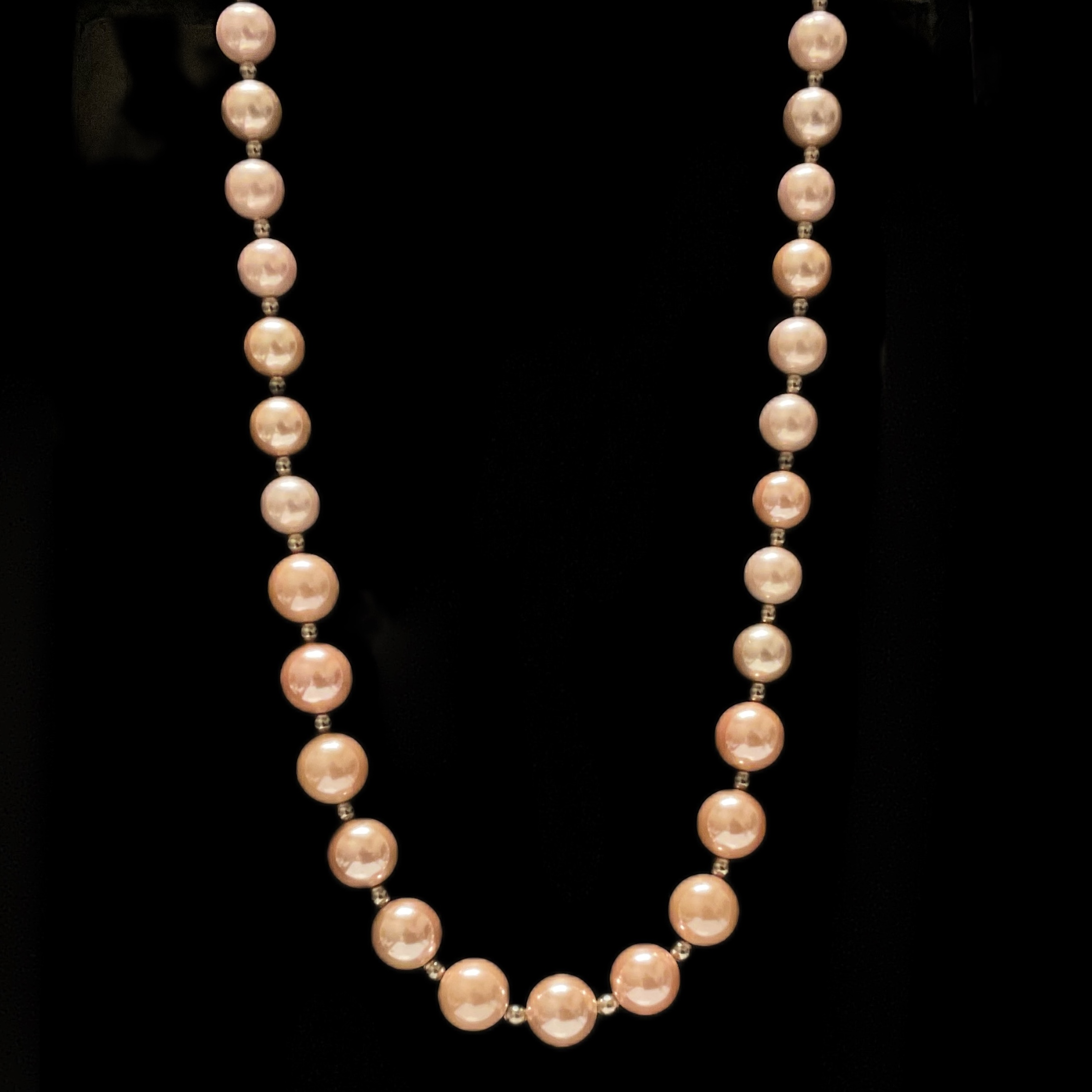 Blush Pink Peach Shell Pearl Necklace | Property Room