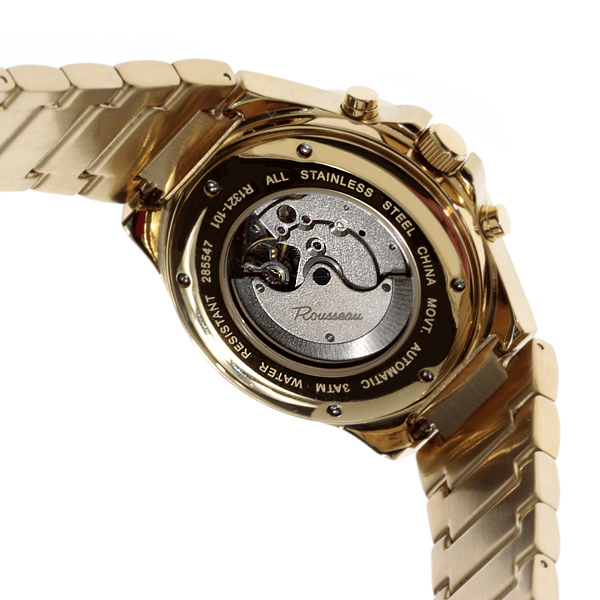 Rousseau Gents Epilogue Automatic Multi-Function Gold Tone/Green ...