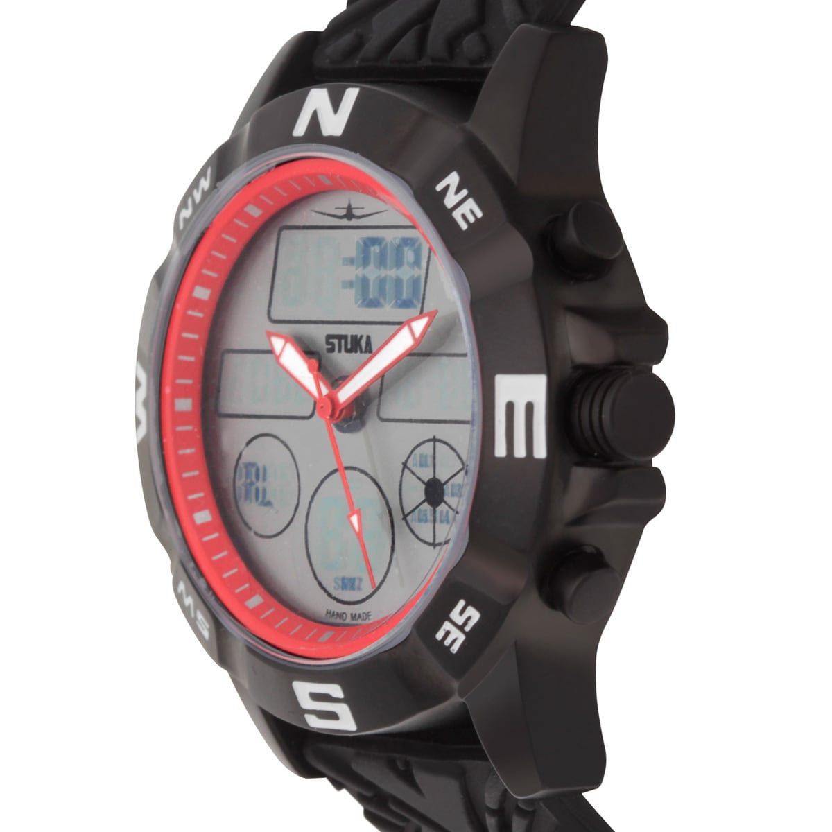 Stuka Ana-Digi Silicone Mens Watch - Red Dial Ring* 24 hrs! No Reserve ...