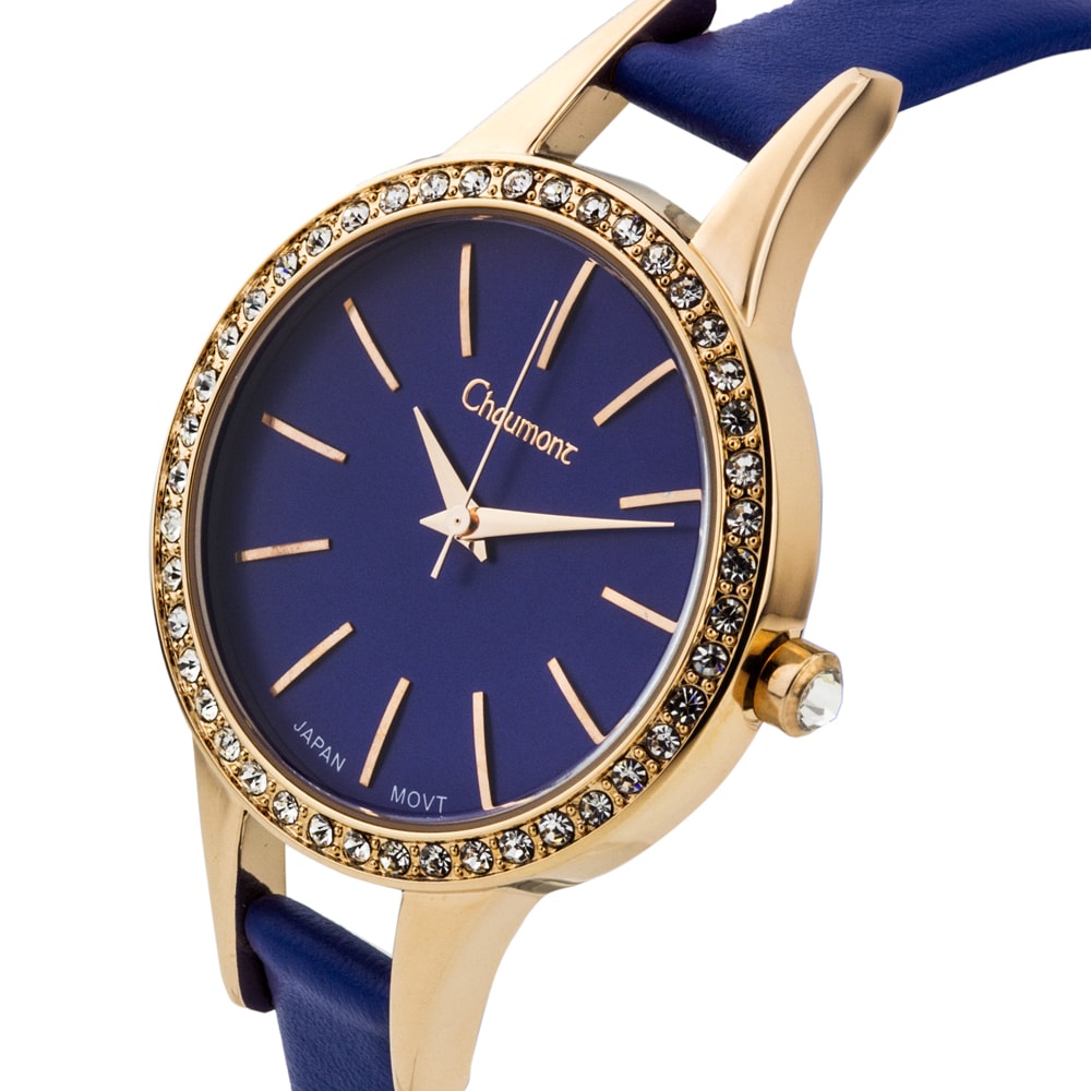 Chaumont Kiri Ladies Watch - Royal Blue Leather Strap, Royal Blue Dial ...