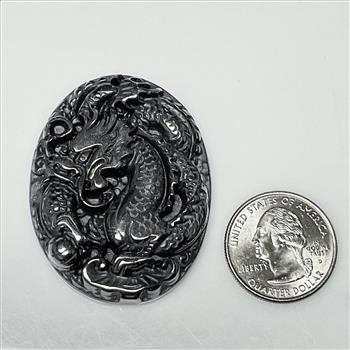 Large Hematite Carved Dragon Loose Stone | Property Room