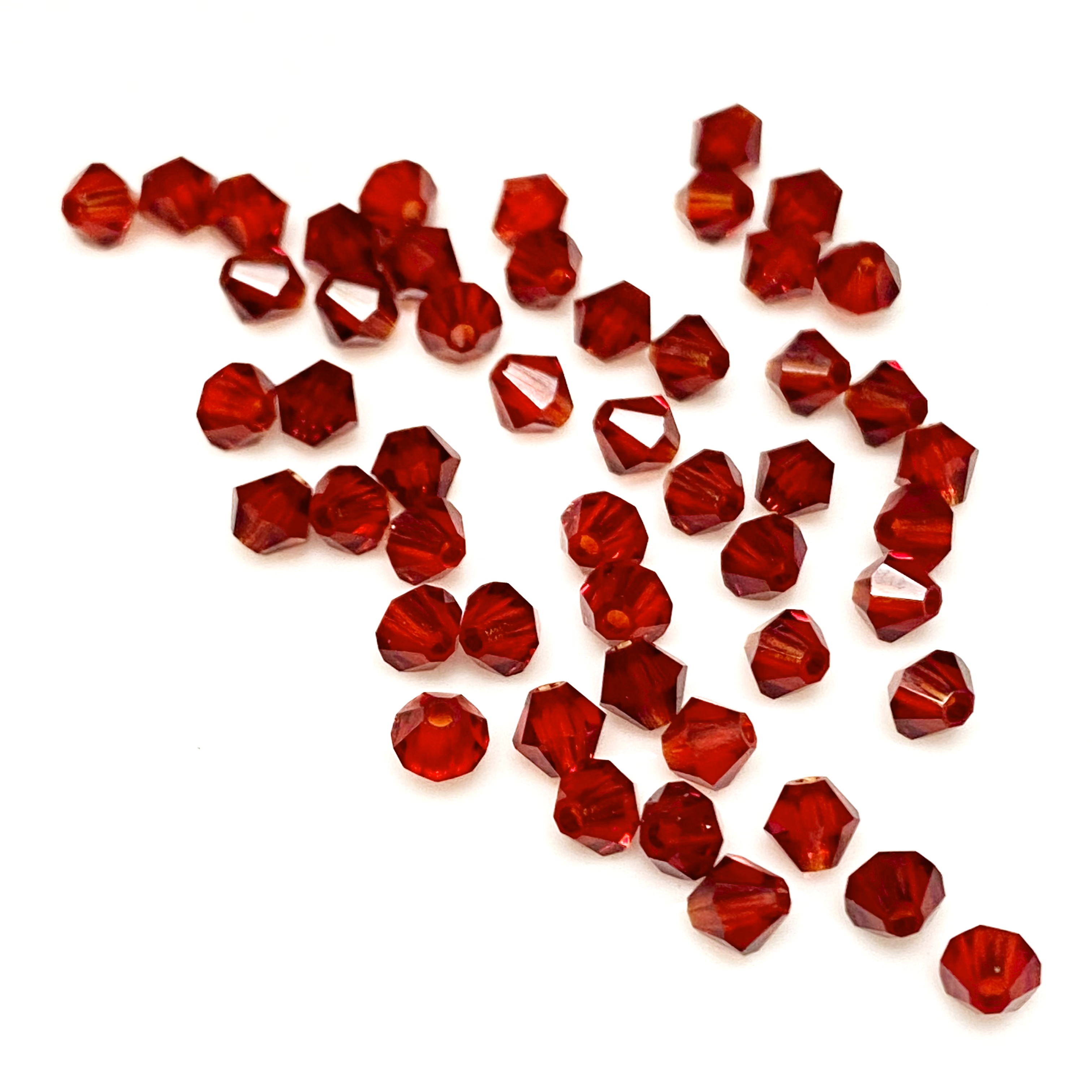 Red Siam Czech Bicone Glass Beads Lot | Property Room
