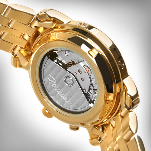 Rousseau Gents Myth Automatic Multi-Function Gold Tone/Black-Gold Dial ...