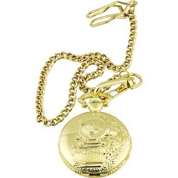 Men’s Gold Tone Train Pocket Watch | Property Room