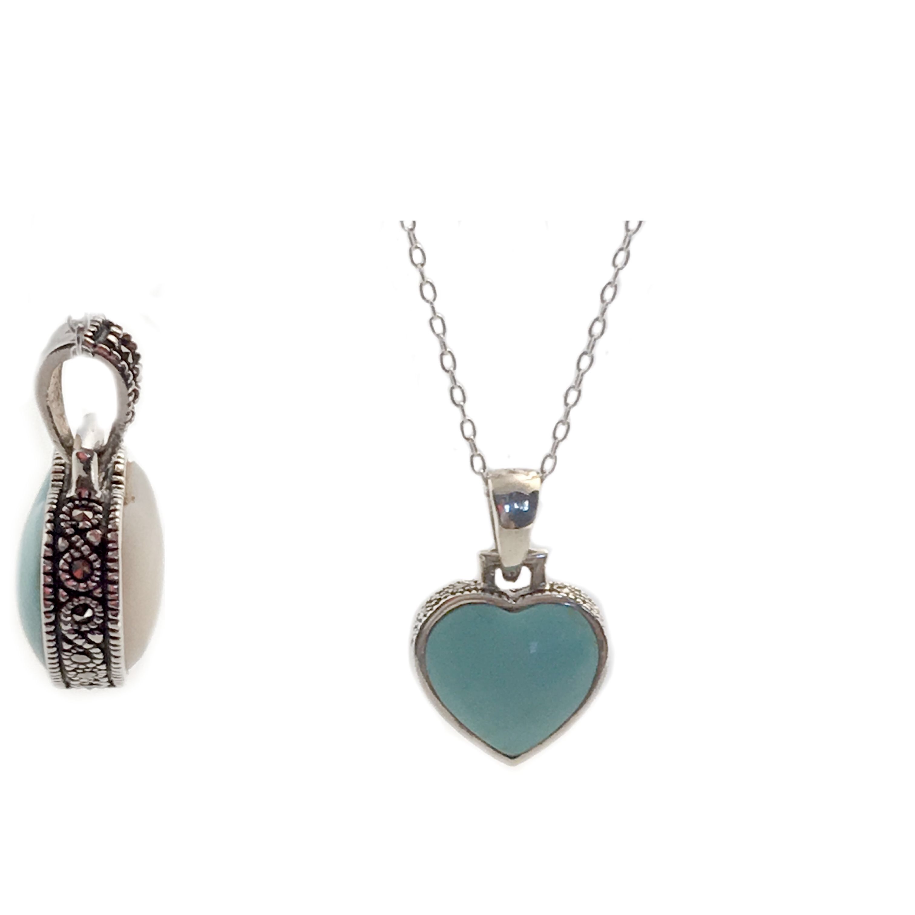 Sterling Silver Reversible Heart Pendant with Chain | Property Room