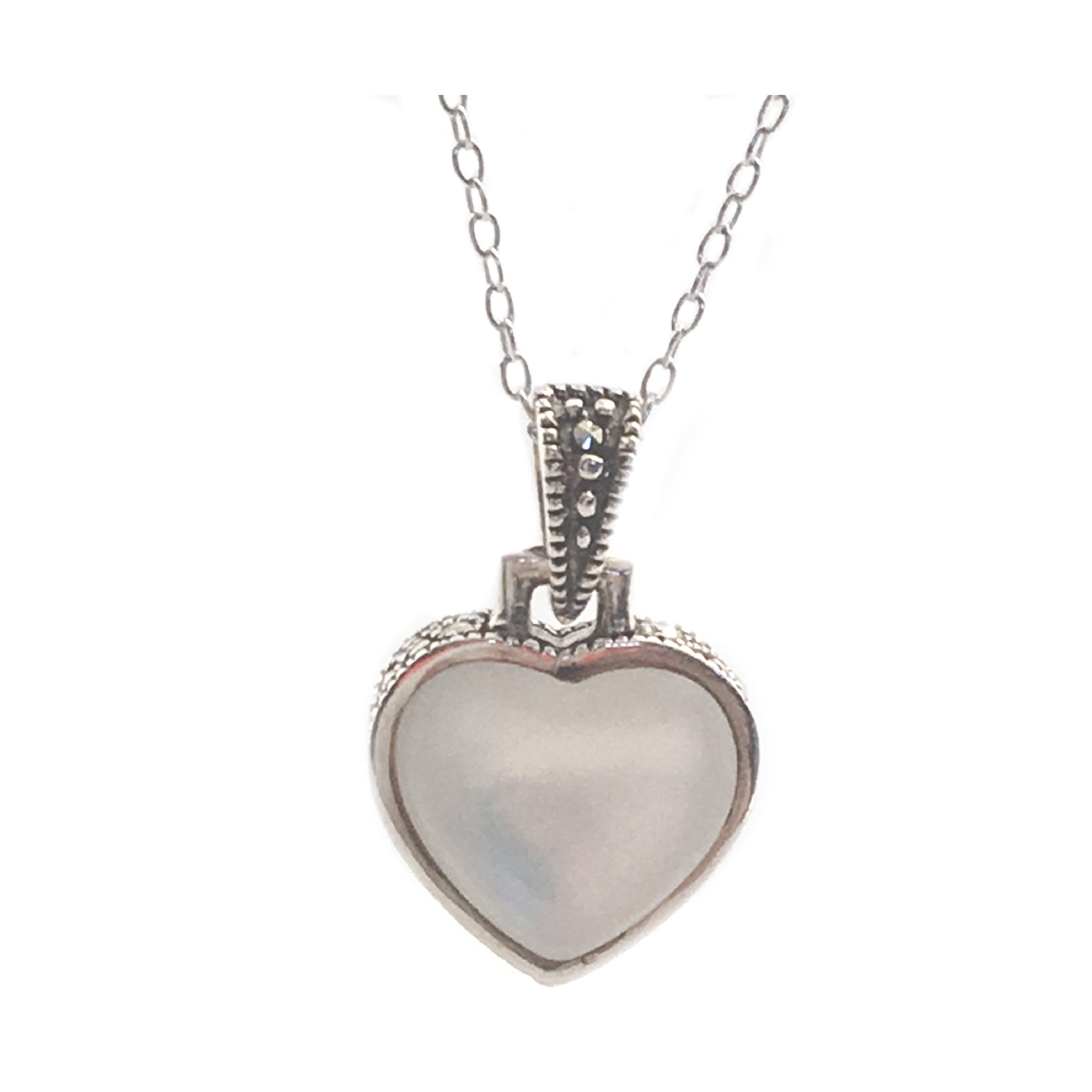 Sterling Silver Reversible Heart Pendant with Chain | Property Room