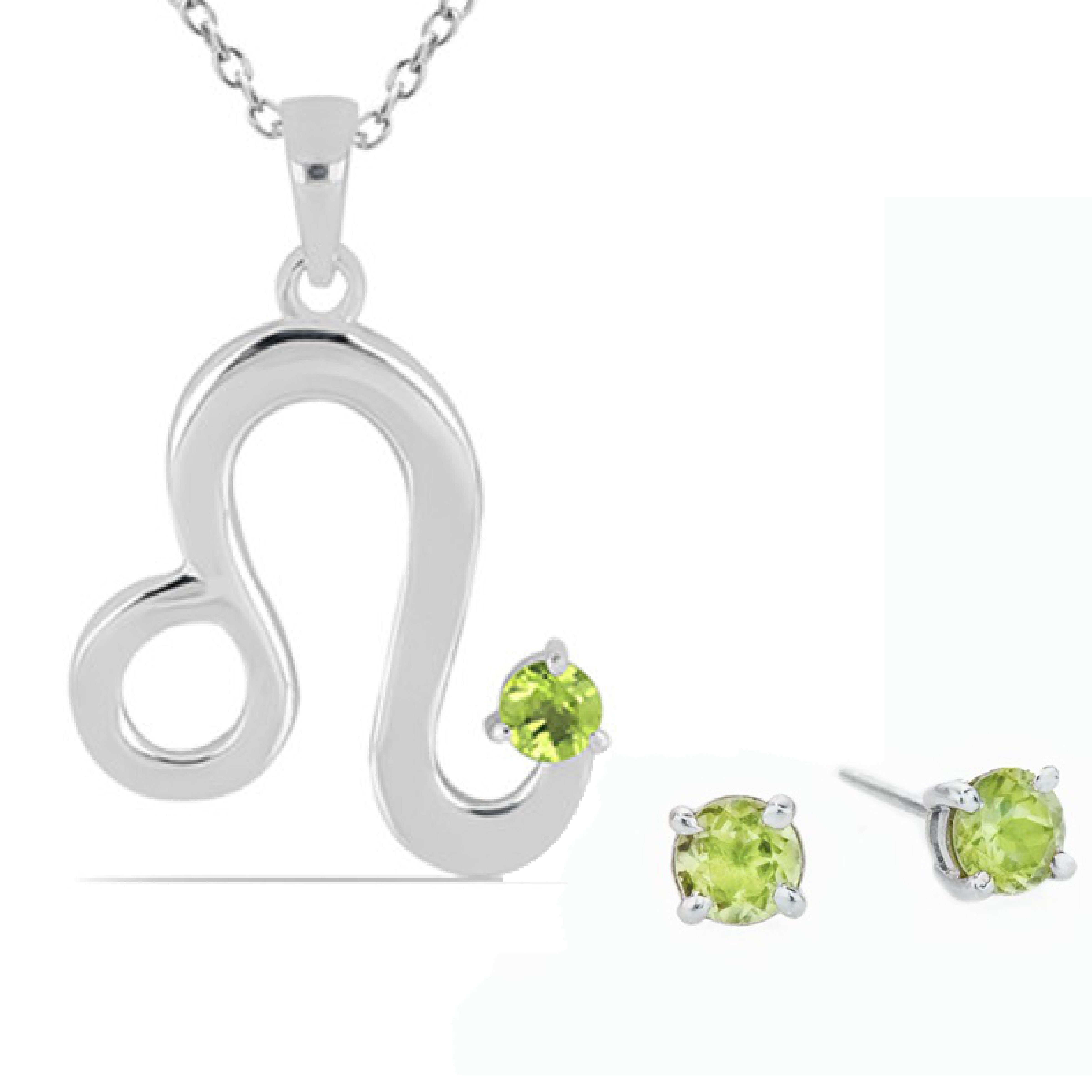 Sterling Silver LEO Zodiac Pendant and Earrings Set | Property Room