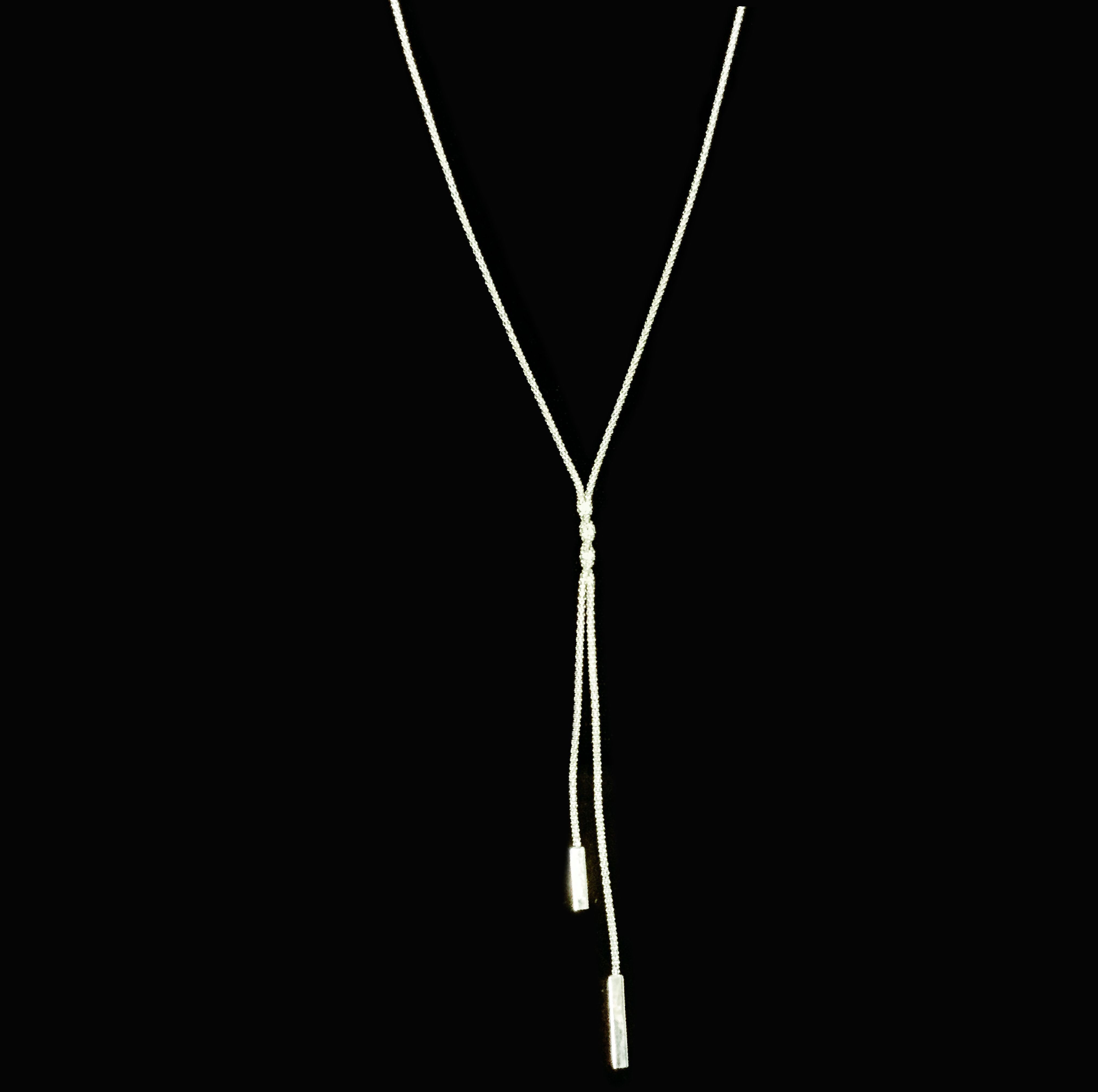 Sterling Silver Popcorn Chain Lariat Y Necklace | Property Room