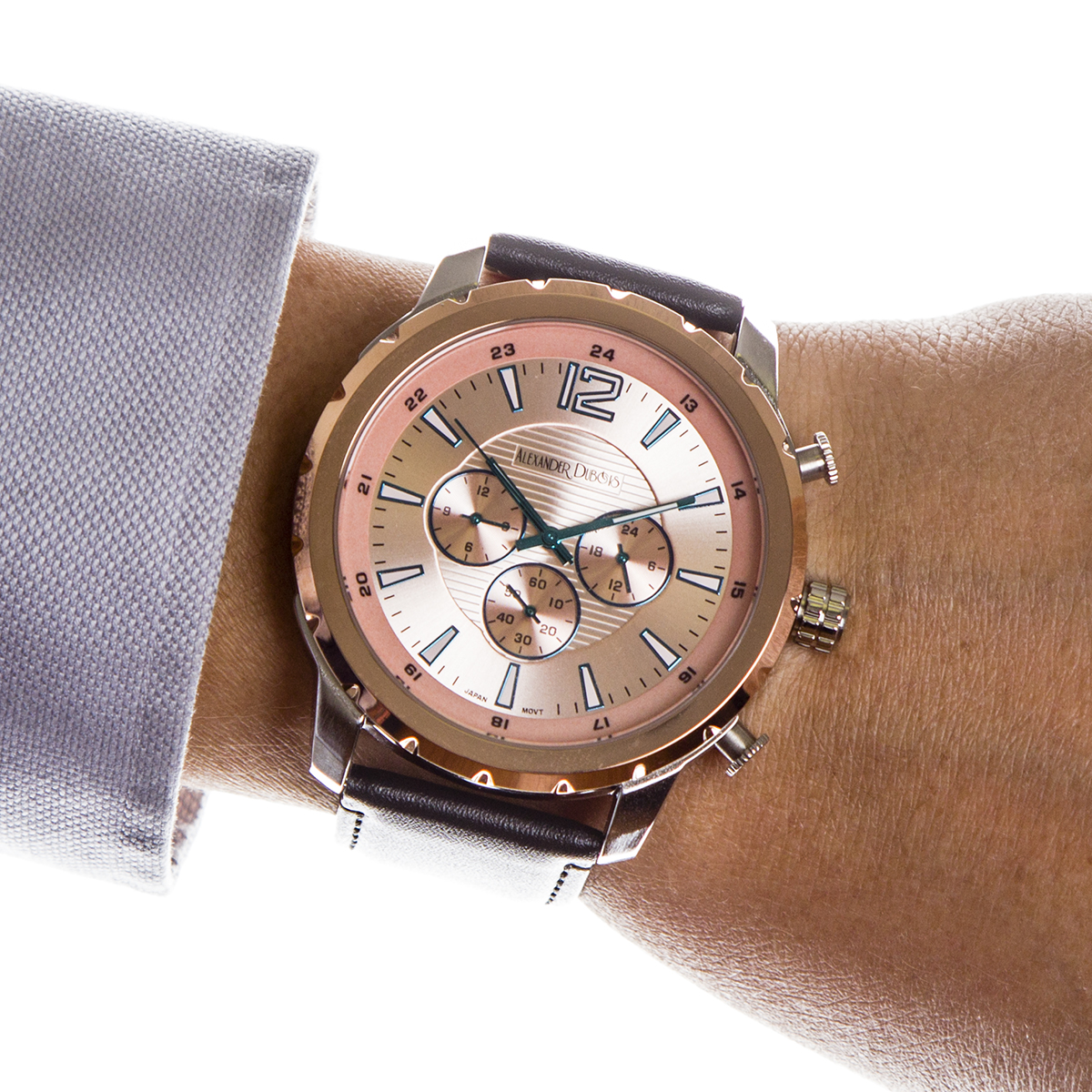 Alexander Dubois Margaux Men's Multi-Function Watch - Black Genuine ...