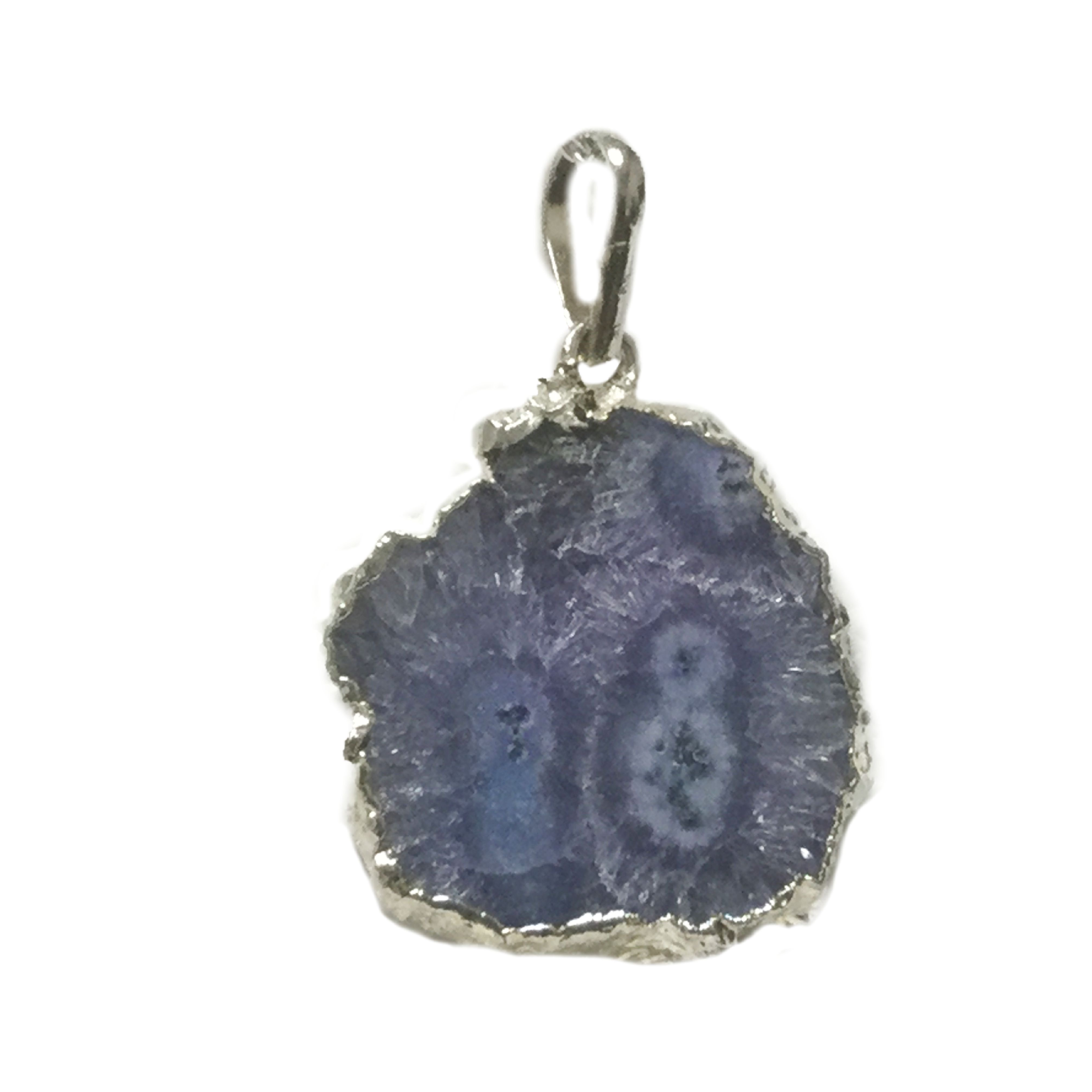 Blue Geode Slice Pendant with 30 Inch Chain | Property Room
