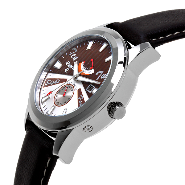 Eberle Voussior Automatic Dual Time Power Reserve Brown Leather Gents ...