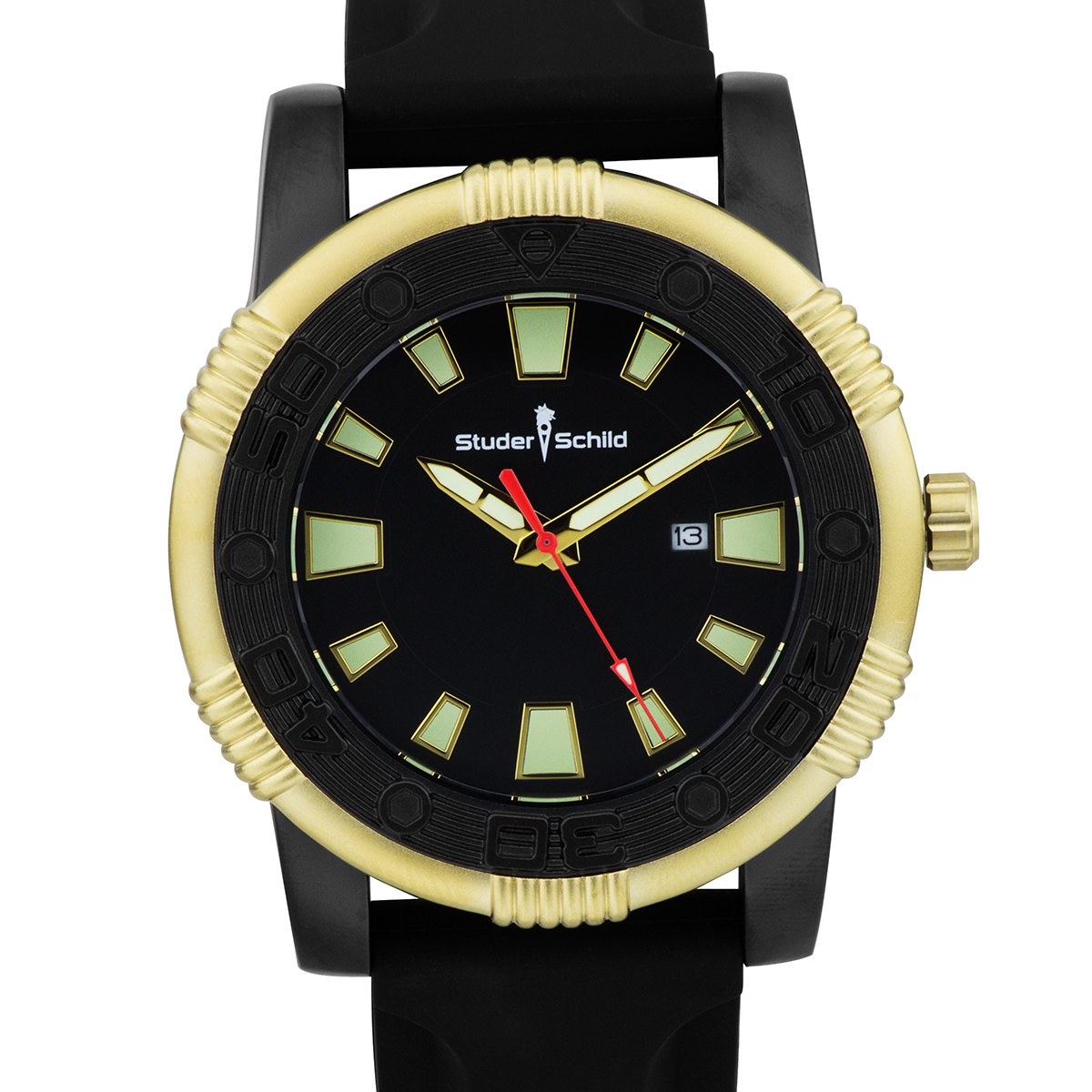 Bold Embossed Bezel Luminescent Marker Men's Watch | Property Room