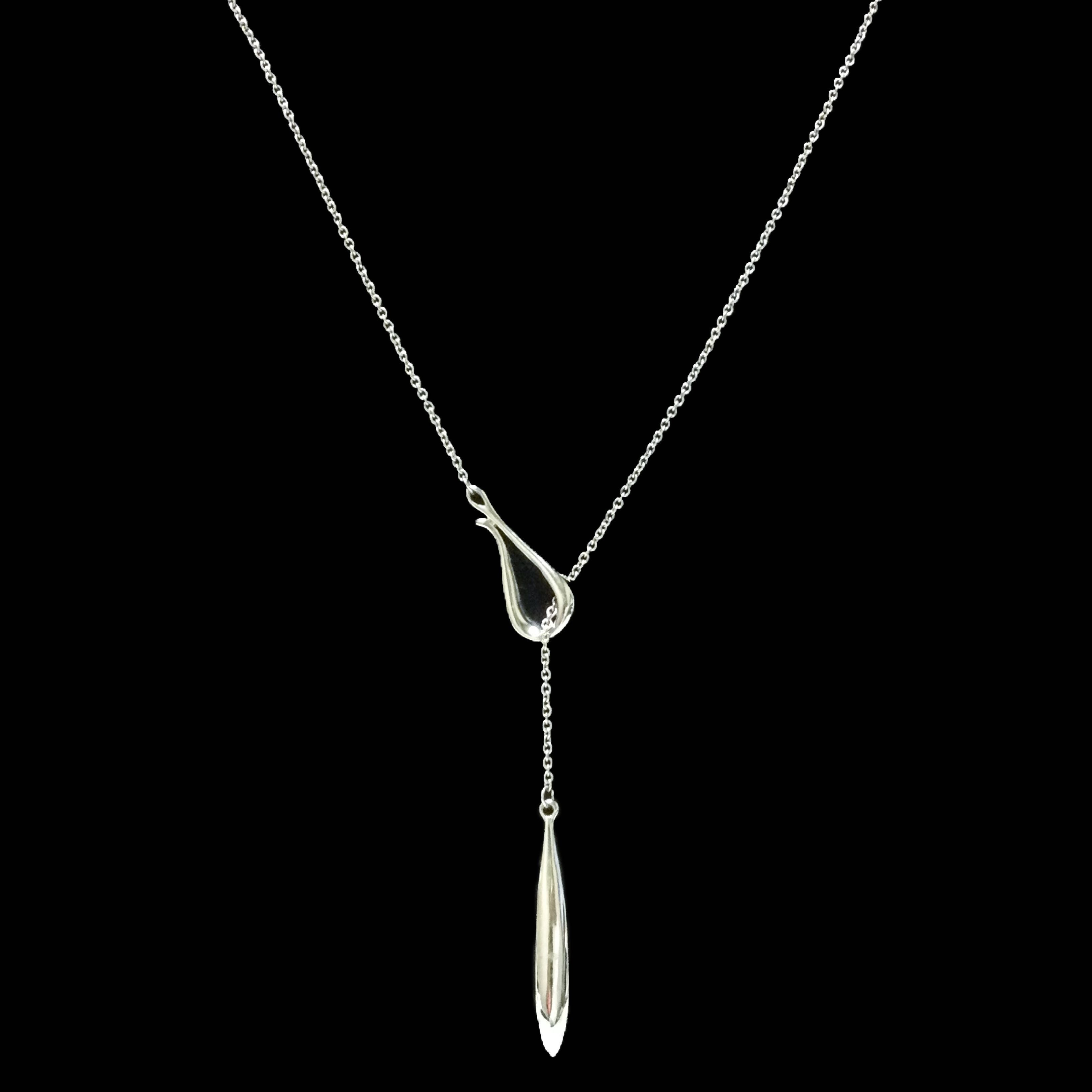Sterling Silver Lariat Chain Necklace | Property Room