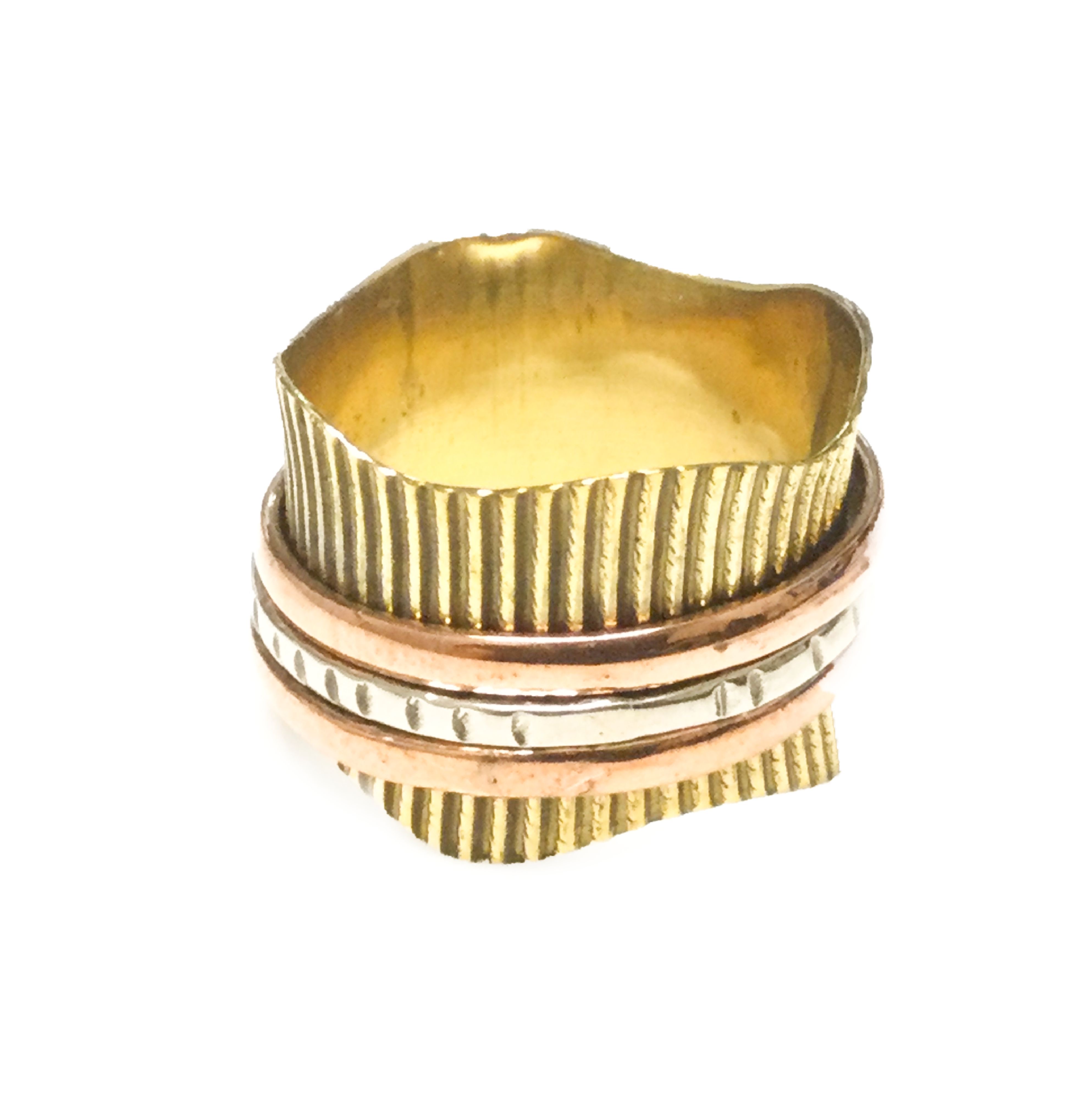 Tri Color Spinner Wide Ring Size 9.5 | Property Room